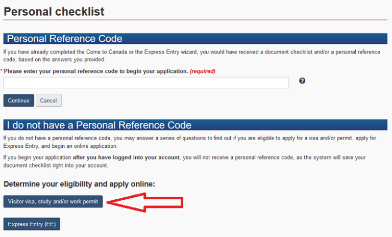Visitor Record Application - Working Holiday Canada